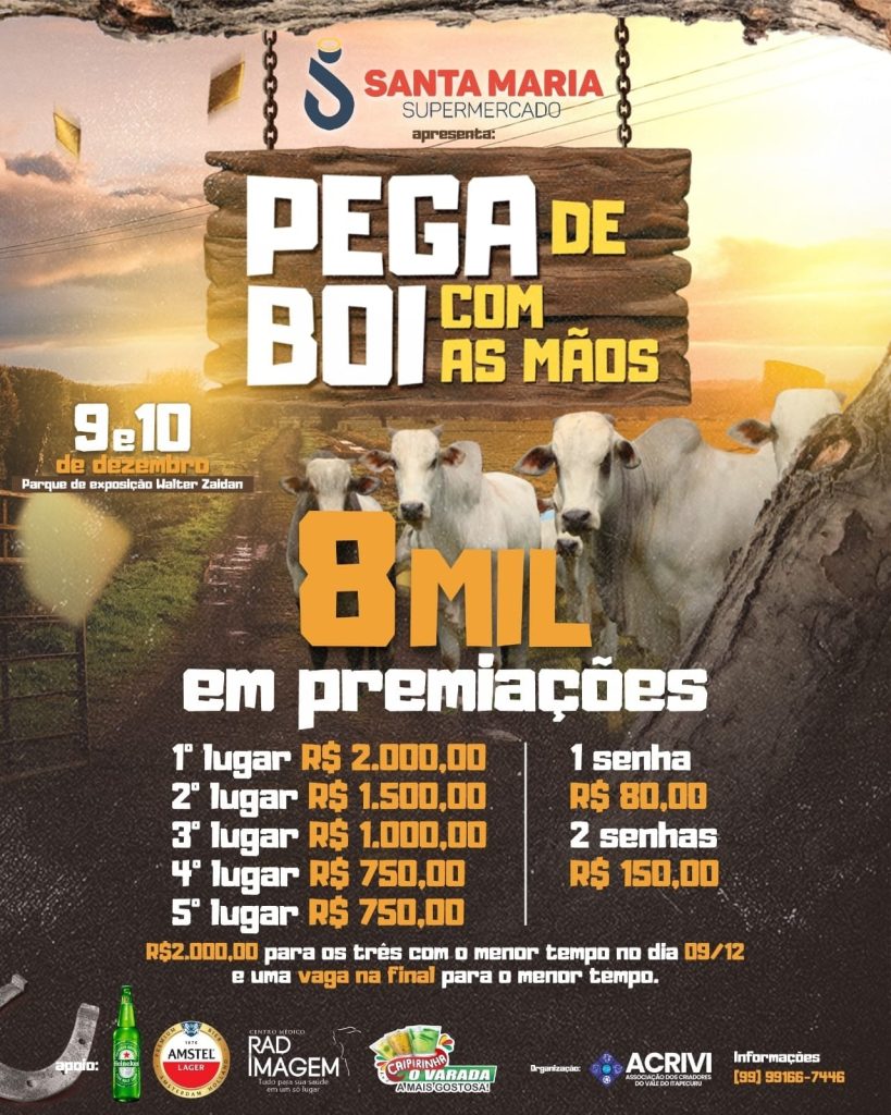 1ª Pega De Boi Com a Mão da ACRIVI no Parque de Exposição Walter ...